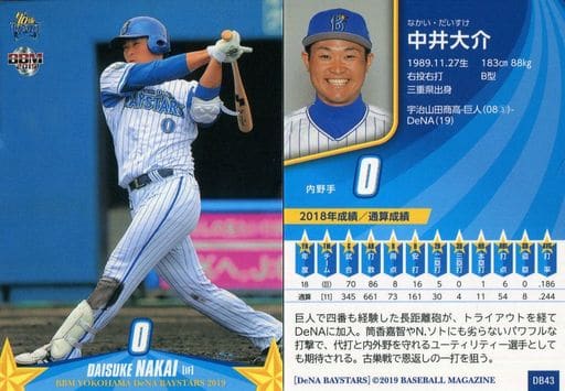 BBM / Regular Card / Yokohama DeNA BayStars / BBM2019 Yokohama DeNA BayStars DB43 [Regular Card ...