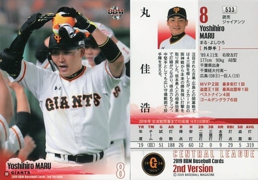 BBM / Regular Card / Yomiuri Giants / BBM2019 Baseball Card 2 nd Version 533 [regular card ...