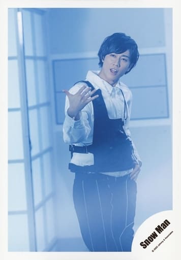 Snow Man / Ryo Abe Hira / Knee-High / Costume Black / White / Right Hand Lift / Left Hand Hip ...