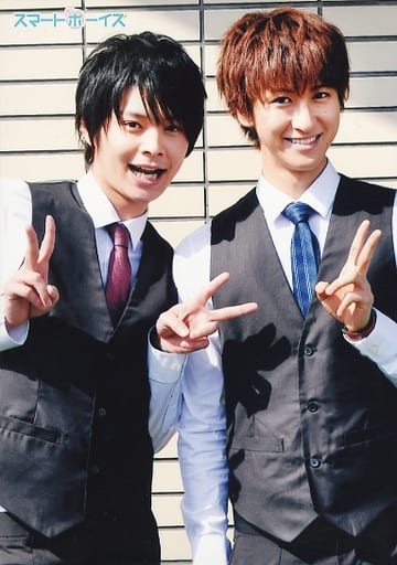 Hiroki Aiba Keisuke Soma / Upper Body / Costume : Black, White, Necktie, Peace, Logo : "Smart ...