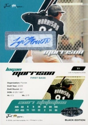 51 [Autograph Signature Card] : LOGAN MORRISON (with handwritten ...