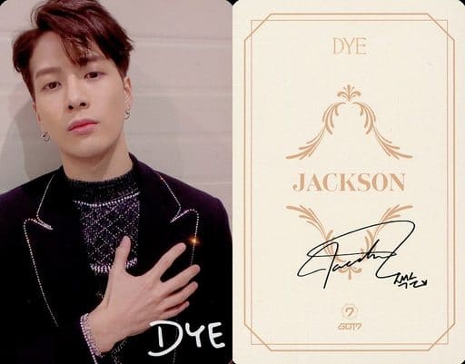 Collection Card (Male) / CD "DYE" Enclosed Photo Card GOT7/Jackson / Hand written "DYE" at the ...