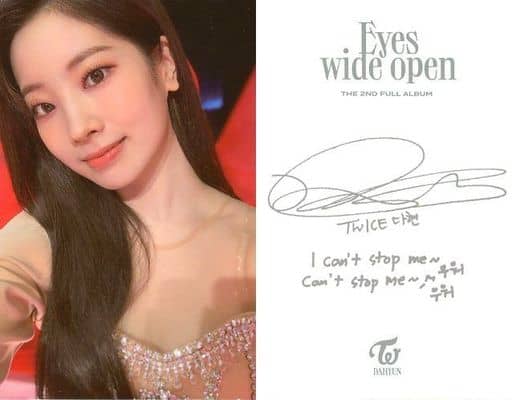 TWICE / Kim Da-hyun / Bust Up / Back Side Print with signature / CD ...