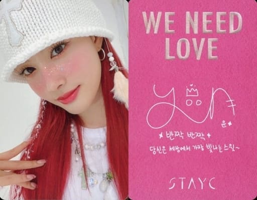 STAYC / YOON / Pink on the back / Printed with signature / CD-"WE NEED ...