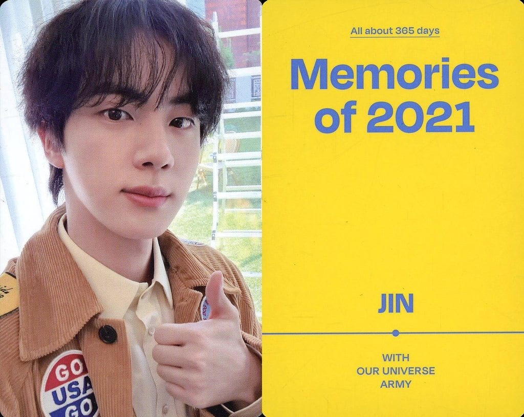 BTS / JIN / Blu-ray "BTS Memories of 2021" enclosed special photo card ...