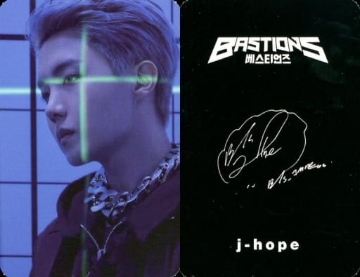 BTS / J-HOPE / Back-printed with signature / CDs "BASTIONS" sign photo ...