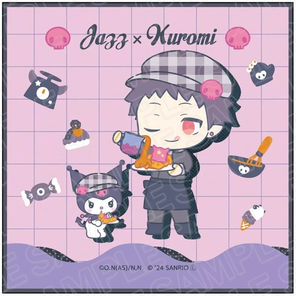 Andro M Jazz x Kuromi (sweets ver.) Mini Towel "Welcome to Demon School ...