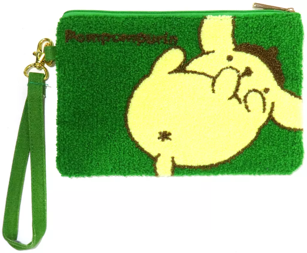 Bag Pomu Pomu Purin (Green) towel material pouch "Sanrio Character ...