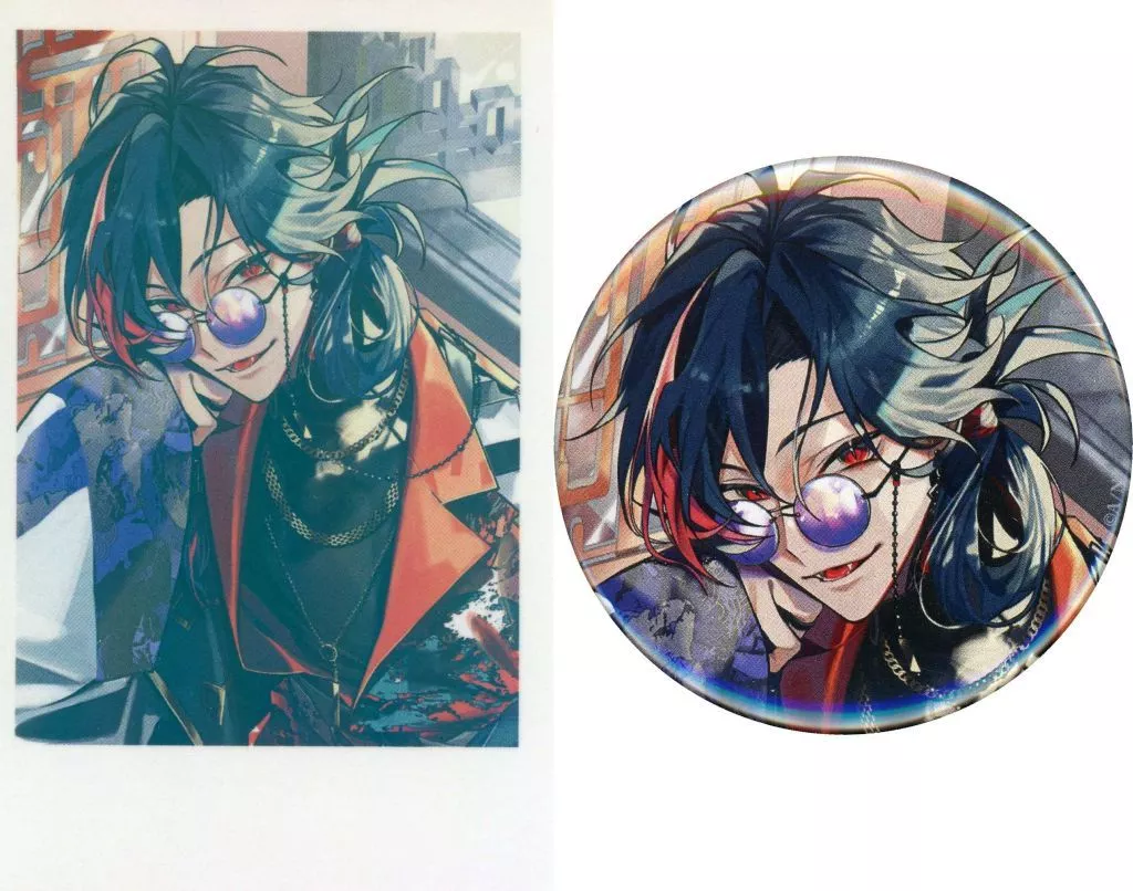 Kaisei metal badge & Cheki style card "Virtual YouTuber Ni Jisan Kaisei ...