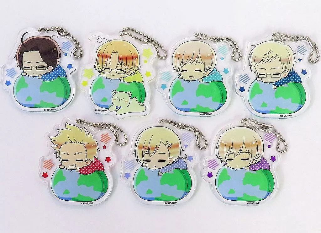 Key holder 7-Type Set "Hetaria World ★ Stars Trading Fluffy Key Holder ...