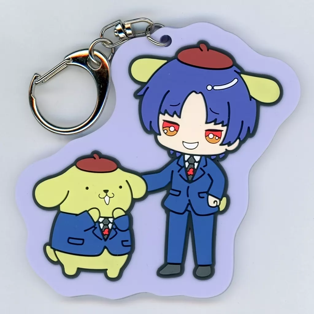 Kaki× Pom Pom Purin rubber key ring "Tobidate Universe x Sanrio ...