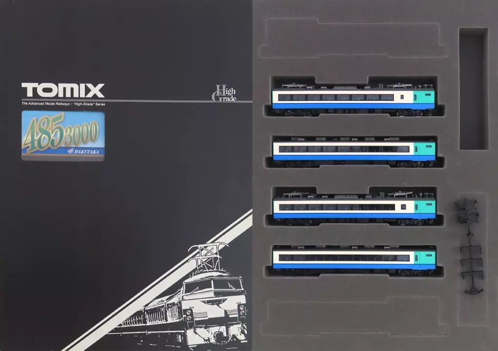 [Box broken / attached parts used] 1/150 485 3000 series limited express train Hakutaka 4-car ...