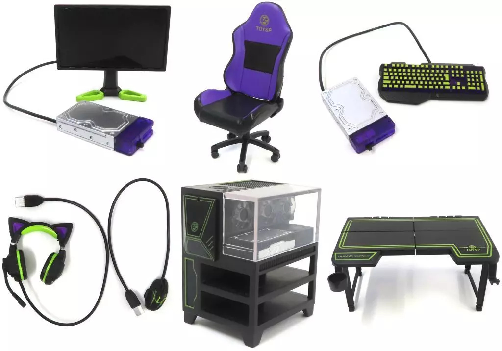 Trading figure 6-Type Set "Truly Shining! Gaming Computer Mascot Neon ...