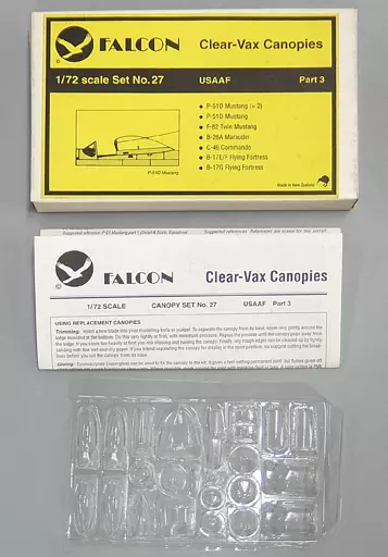 1/72 USAAF Part 3 "Clear-VaX Canopies No. 27" Detail-up parts | Toy ...