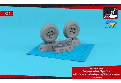 1/32 Super Marine Spitfire Self-weight deformation wheel (block tread ...
