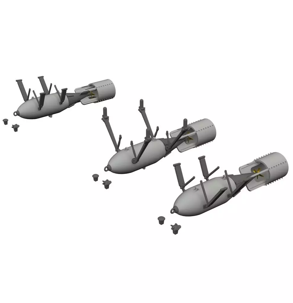Plastic model 1/48 ww. II British Army 250 lb MC bombs (3 for P-40 ...