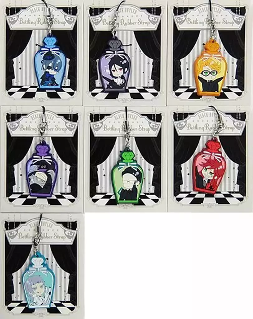 Strap (Character Cutter) 7-Type Set Bottled Rubber Strap "Black Butler ...