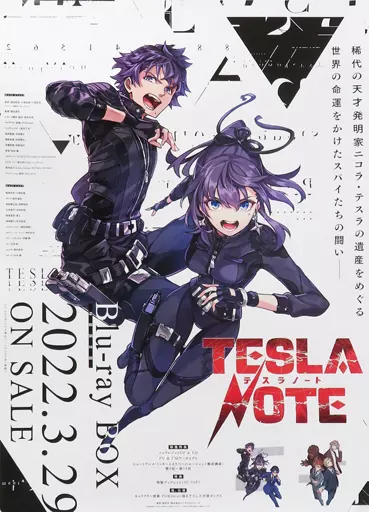 Poster B2 package announcement poster Negoro Botan & car "Tesla Note ...