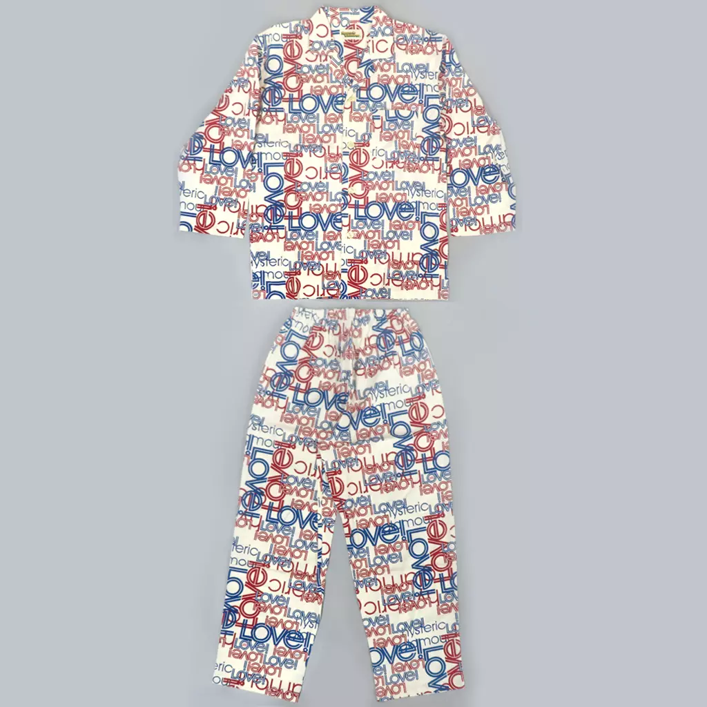 Clothing goods Love All-Over Pajamas White Free Size "HYSTERIC GLAMOUR ...