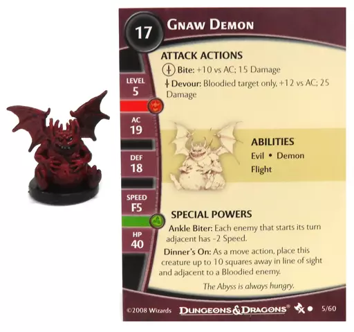 Dungeons & Dragons Miniature D&D Miniatures Promos-Gnaw Demon | Toy ...