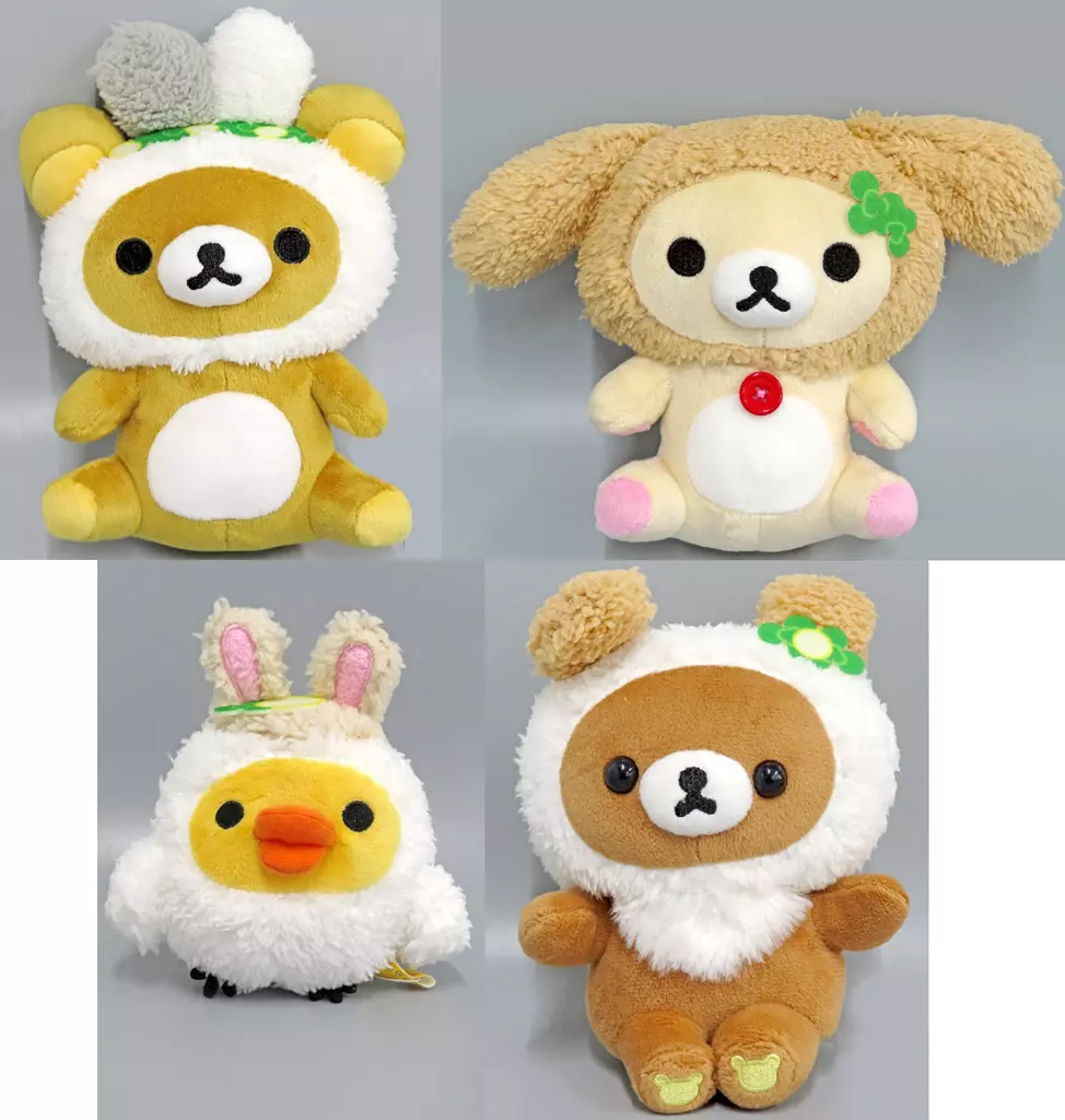 Plush toy 4-Type Set Clover Rabbit Plush toy "Rilakkuma" | Toy Hobby ...