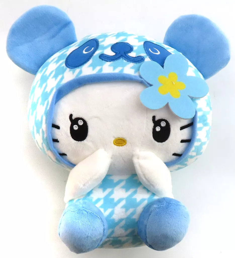 Panda Hello Kitty (B / Blue) Tokimuku Heisei BIG Plush toy "Panda Hello ...
