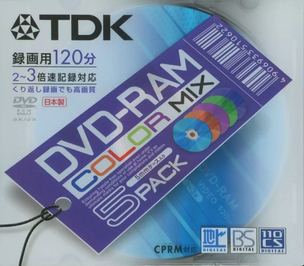 DVD-R DVD-RAM for TDK Recording 4.7 gb 120 min 3 x 5 pack [DVD-RAM120CMX5U] | Electric ...