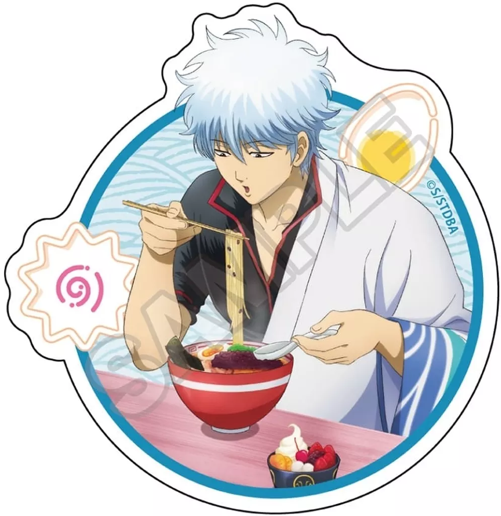 Sakata Gintoki There are no bad guys who loves noodles sticker "GINTAMA ...