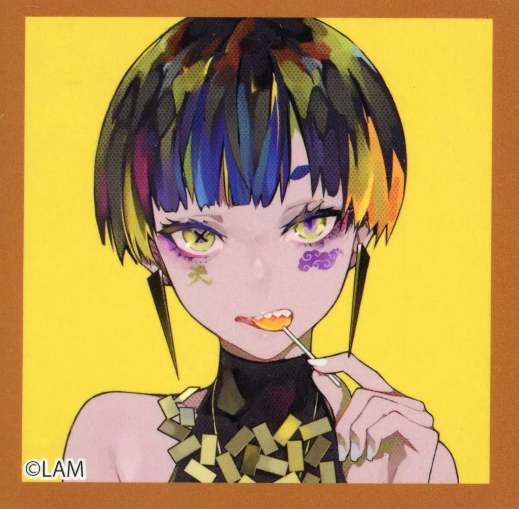 Badge Bins LAM Illustration (B) Square metal badge "LAM Exhibition KUJI ...