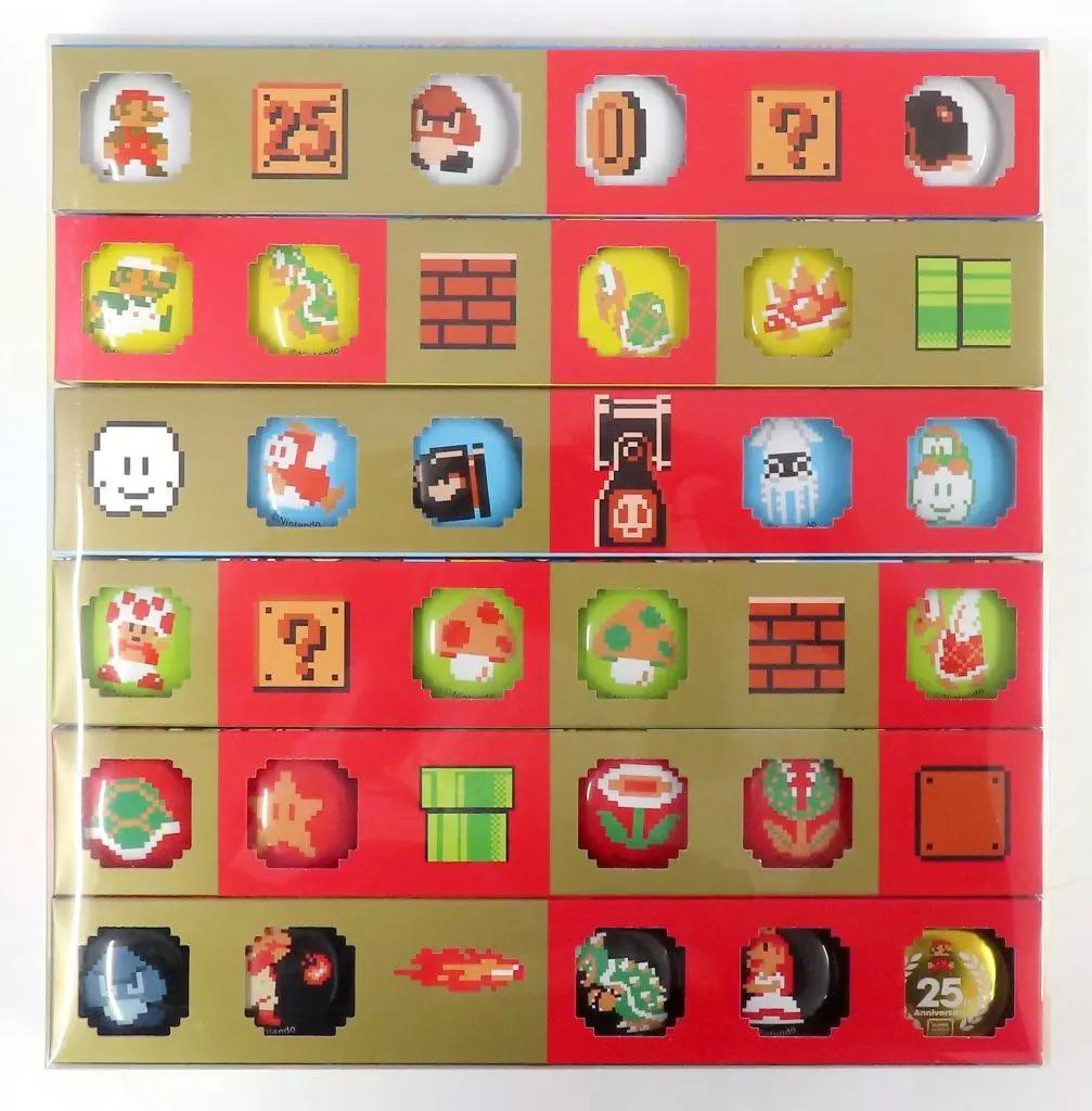 25th anniversary commemorative metal badge 25 full set "SUPER MARIO ...