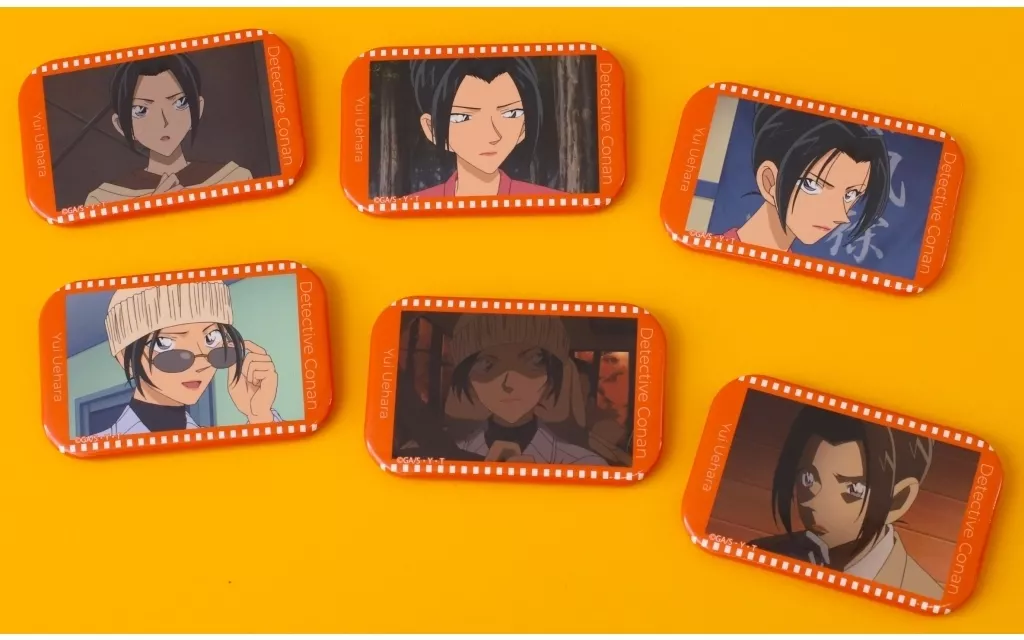 Badge Bins [Box] CASE CLOSED Square metal badge Collection Yui Uehara ...