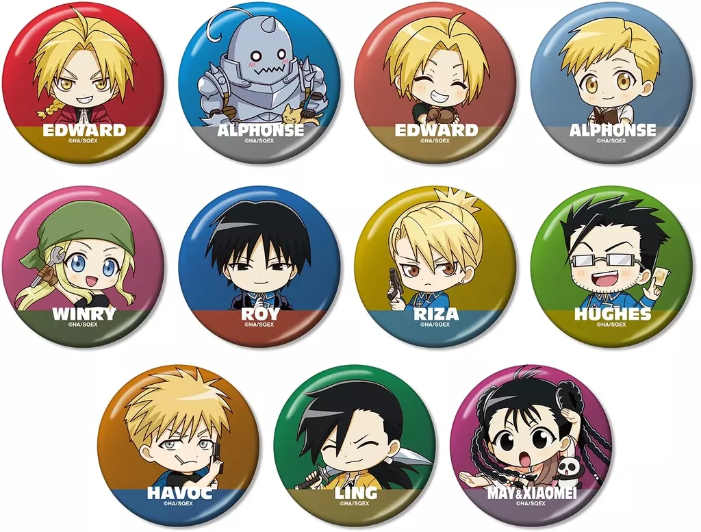 [Box] Fullmetal Alchemist Trading Chibi Character Metallic metal badge ...