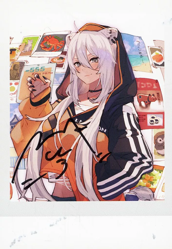 獅白 Botan with handwritten signature Cheki Style Bromide Card "Virtual ...