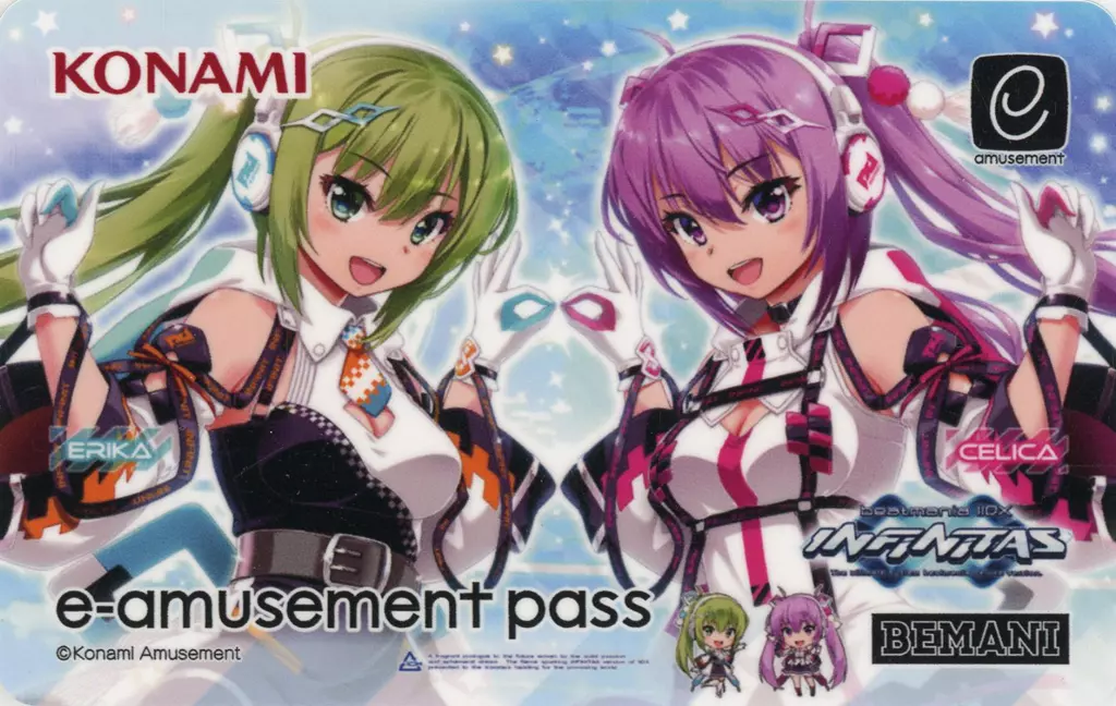 Erika & Celica e-amusement pass card "beatmania IIDX INFINITAS" 6-month ...