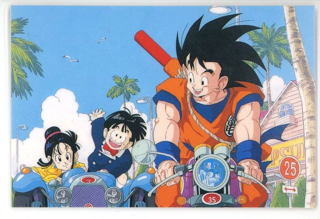 Character card Sun Wukong & Sun Gohan & Chi laminated card "DRAGON BALL ...