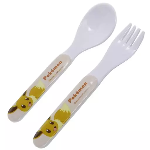 Chopsticks and spoon (Character cutter) Eevee spoon & fork "Pocket ...