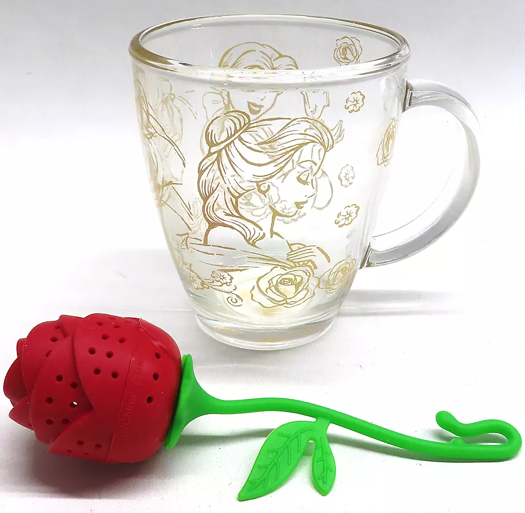 Bell & Wild Animal Glass Mug & Rose Bud Tea-in-Fuser set "Disney Beauty ...