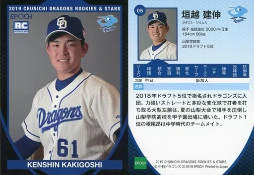 Sports / Regular Card / Chunichi Dragons / 2019 Chunichi Dragons ...