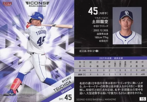 BBM / Regular Card / BBM2022 Baseball Card Set INS-ROUGH DIAMOND - 15 ...