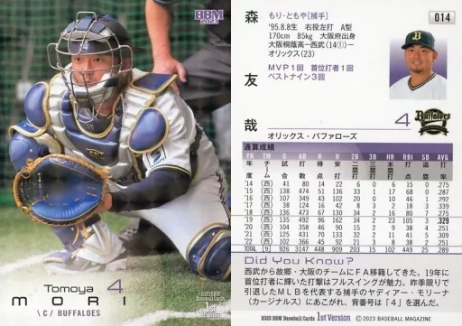 BBM / Regular Card / 2023 BBM Baseball Card 1st Version 014 [Regular Card] : Ya Moritomo (Kira ...