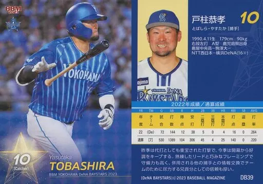 BBM / レギュラーカートﾞ / BBM2023 Yokohama DeNA BayStars DB39 [Regular Card] : Yasutaka Tobashira (Kira ...
