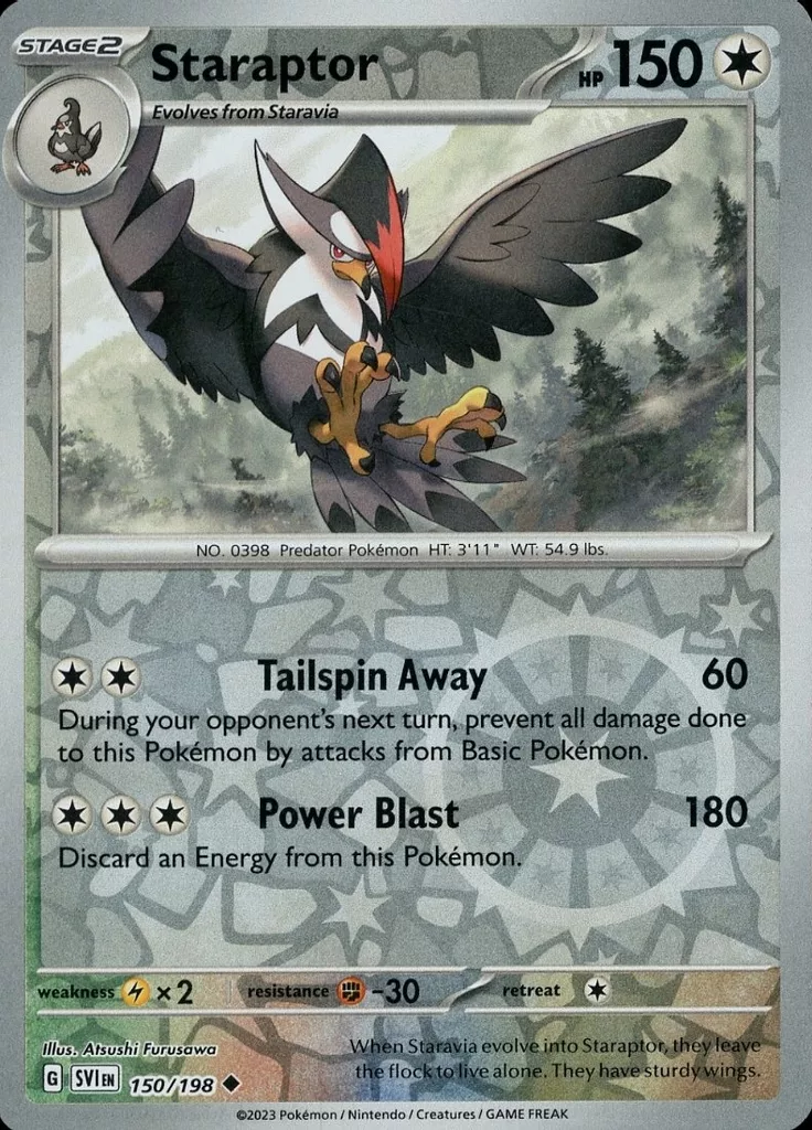 150/198 [ (U)] : (reverse bellows) Staraptor / Staraptor | Toy Hobby ...