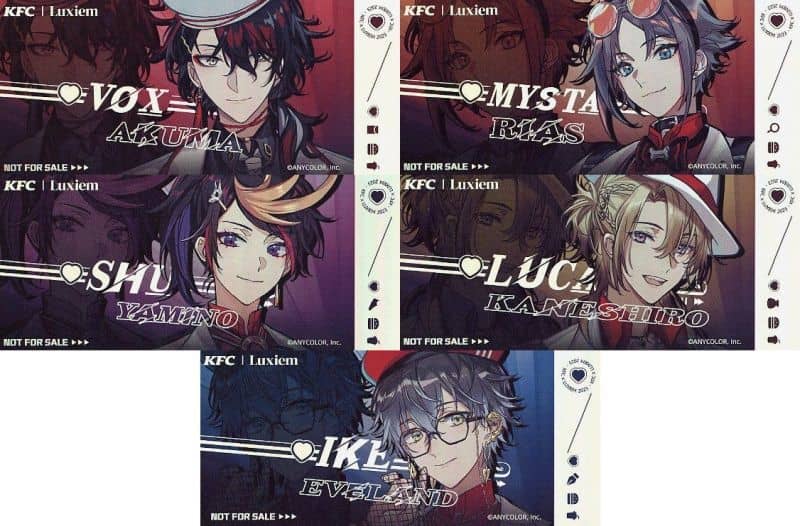 Set of 5 Luxiem pop-up postcards & hologram cards "Virtual YouTuber ...