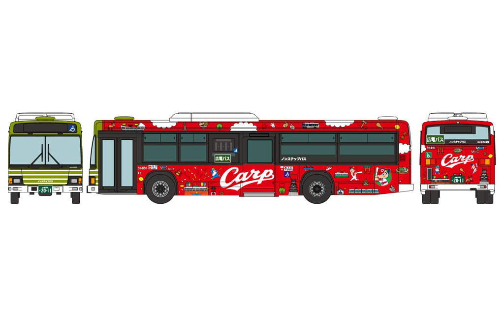 1/150 Hiroshima Dentetsu Hiroshima Toyo Carp Wrapping Bus 「 The Bus ...