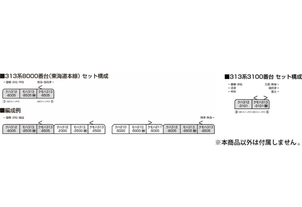 1/150 313 series 8000 s (Tokaido Main Line) 3-car set [10-1749] | Toy ...