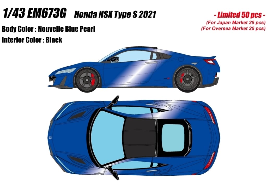 1/43 Honda NSX Type S 2021 (Nouvelle Blue Pearl) [EM673G] | Toy Hobby ...