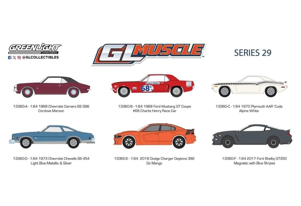 1/64 GreenLight Muscle Series 29 6 pieces Assorted [13360] | Toy Hobby ...