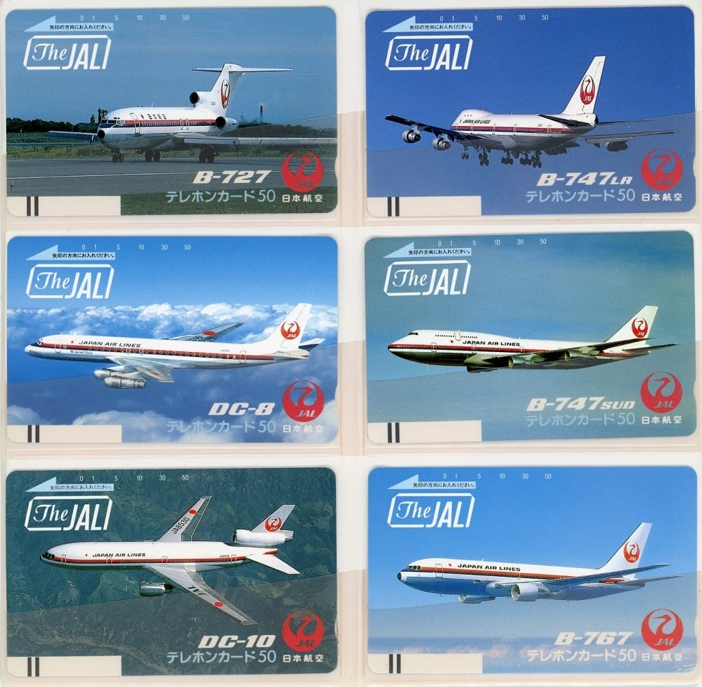 (* With Dirty Case) (6-Pack Set) B-JAL telephone card [With Case] B-JAL 727 / DC-8 / DC-10 ...
