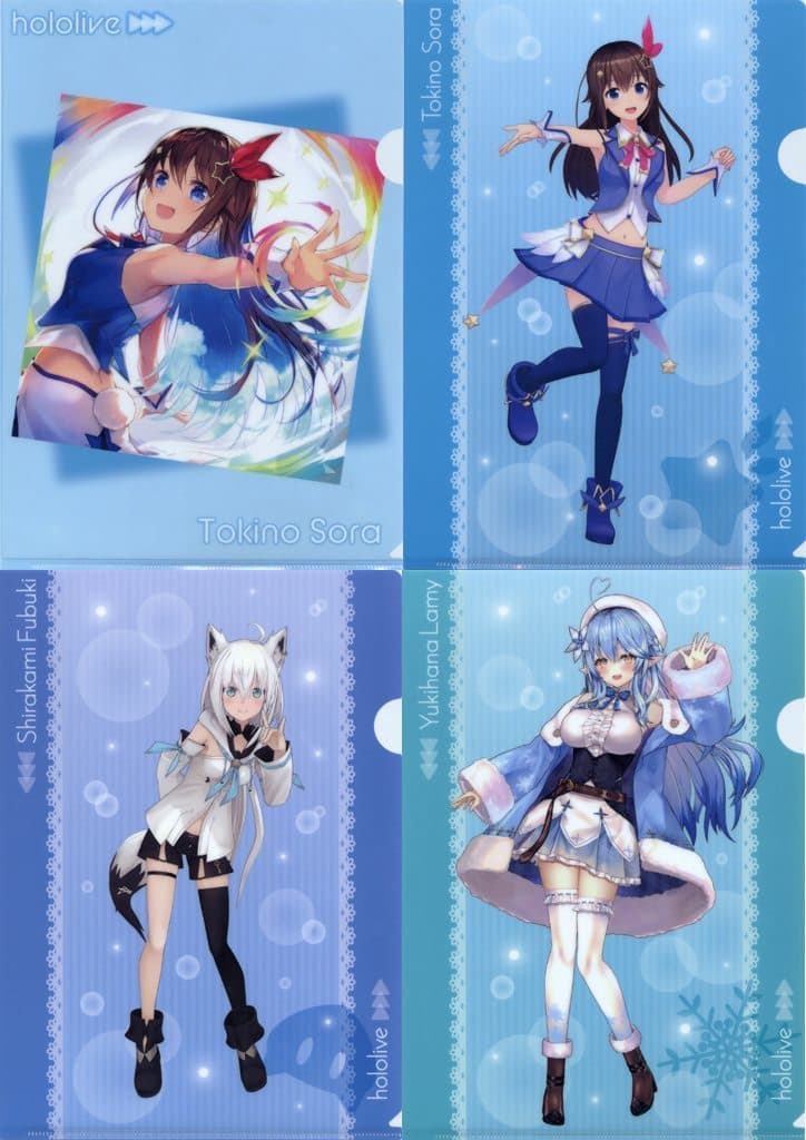 Toki no Sora & Shirojo Fukuki & Yukihana Rami A4 Clear File 4-Pack Set ...